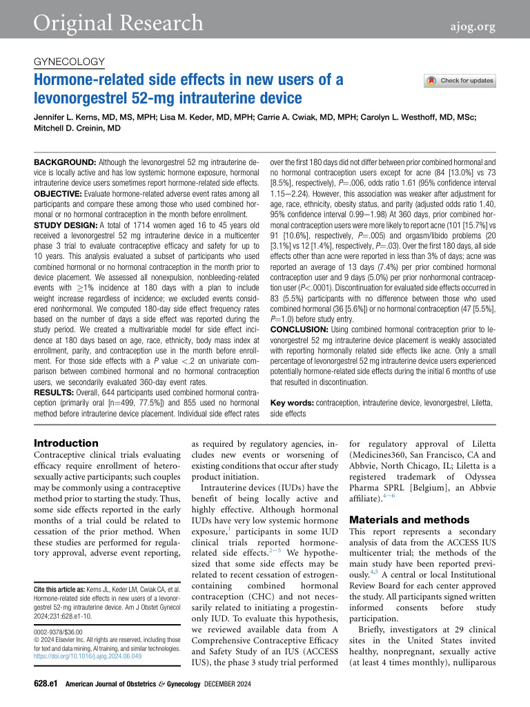 Diu LNG | PDF | Birth Control | Diseases And Disorders