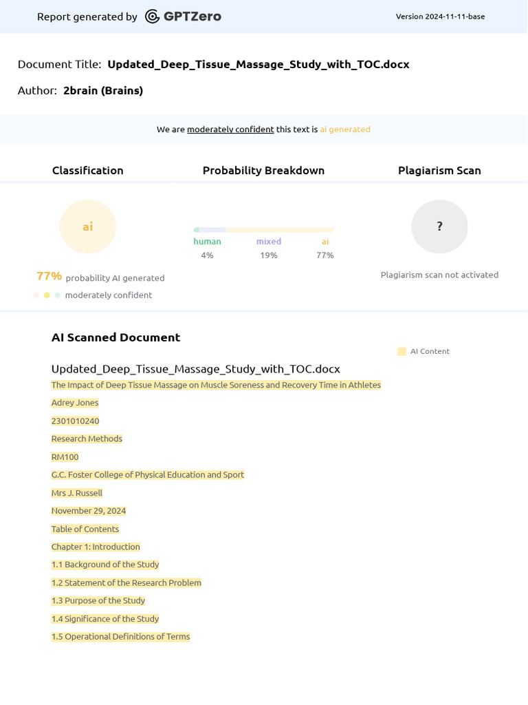 GPTZero AI Scan - Updated - Deep - Tissue - Massage - Study - With ...