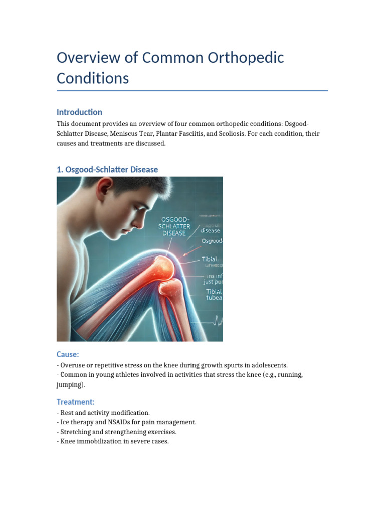 Orthopedic Conditions Overview | PDF