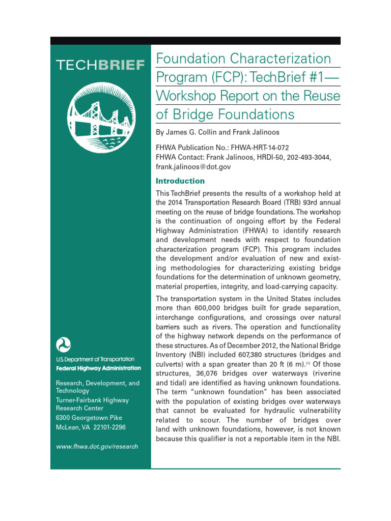 FHWA-HRT-14-072 | PDF | Deep Foundation | Foundation (Engineering)