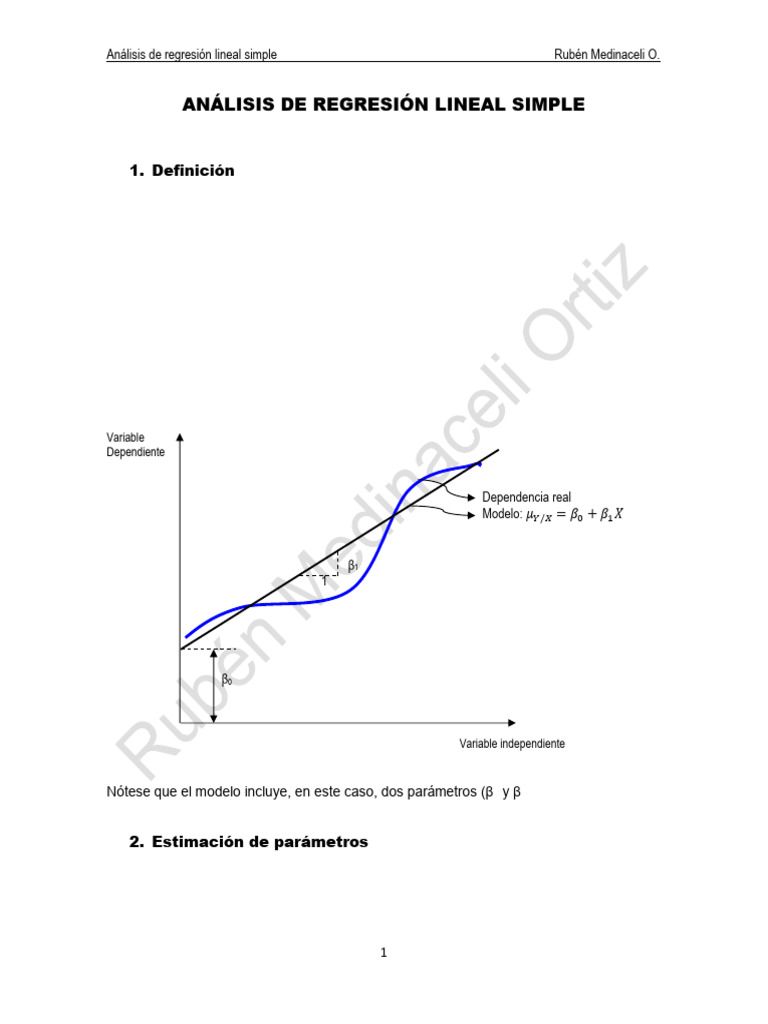 Estimación en Regresión Lineal Simple | PDF | Regresión lineal ...