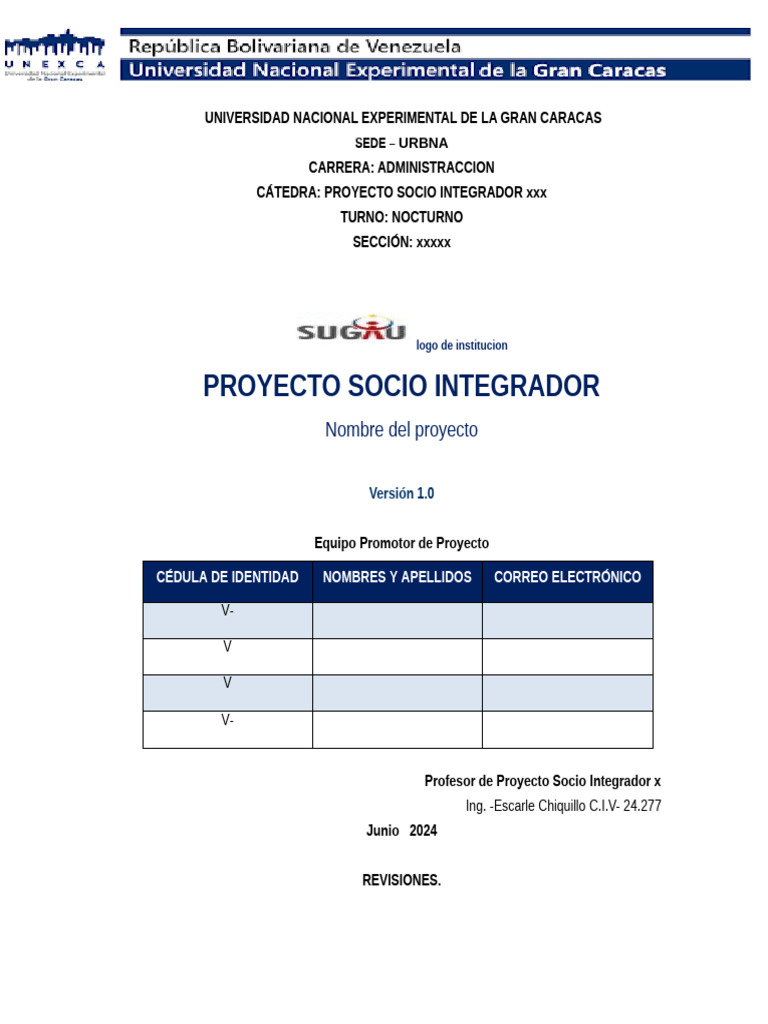 Plantilla de Informe de Proyecto Socio Integrador | PDF | Metodología | Cognición