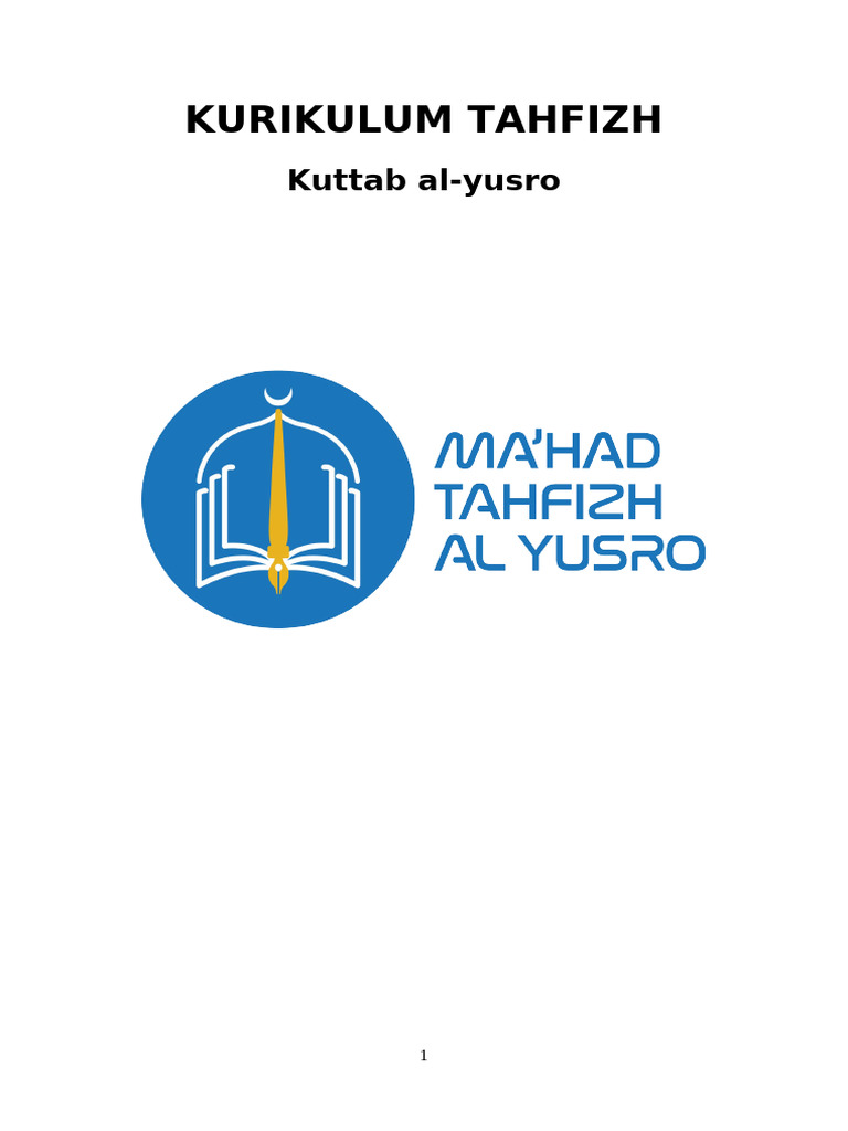 Kurikulum Tahfizh Kuttab Al-Yusro Bogor | PDF
