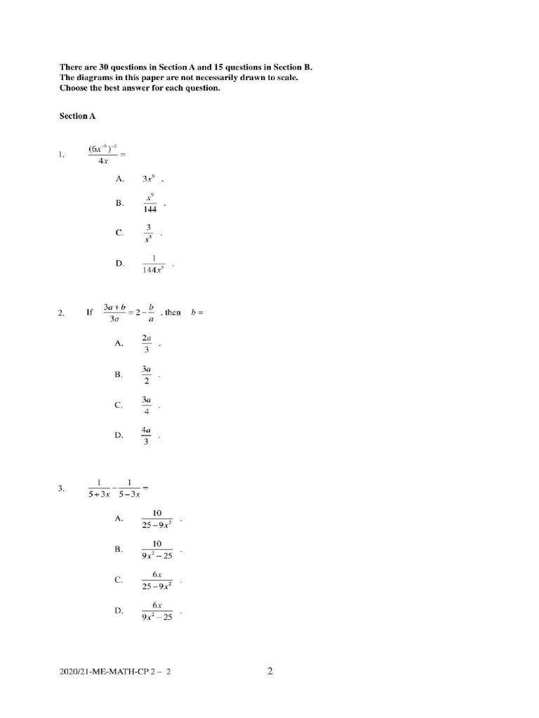 2021 Maths P2 E | PDF