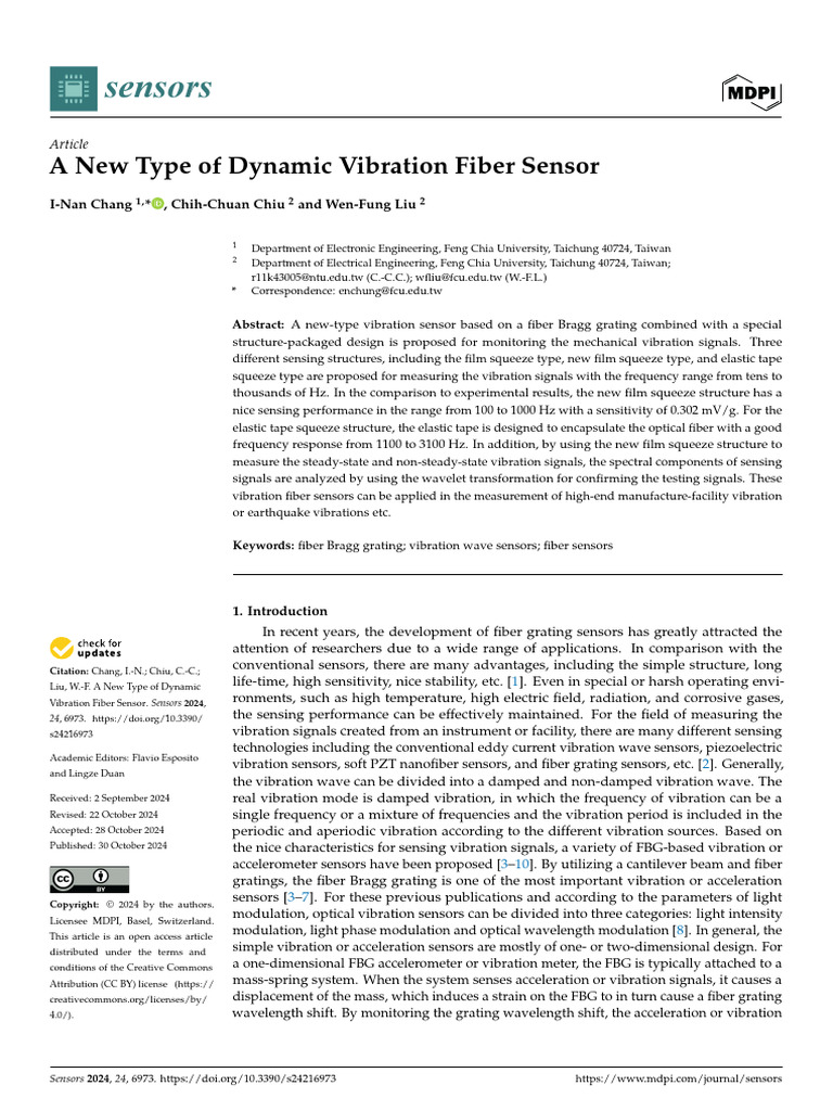 A New Type of Dynamic Vibration Fiber Sensor | PDF | Optical Fiber | Optics