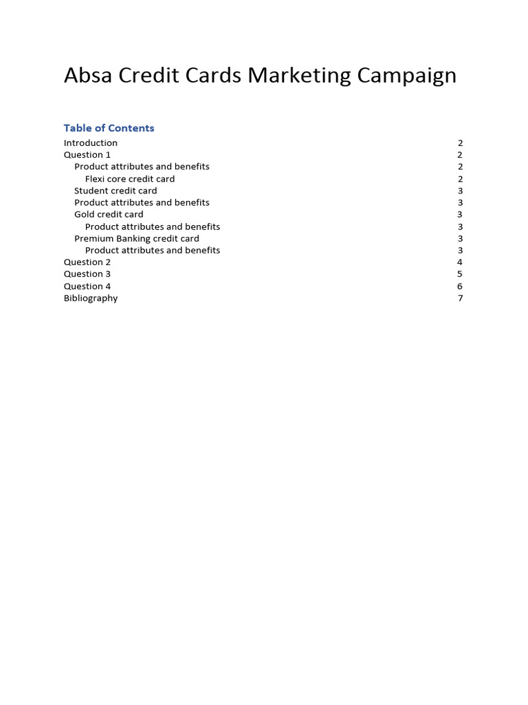 Absa Marketing Campaign | PDF | Credit Card | Credit