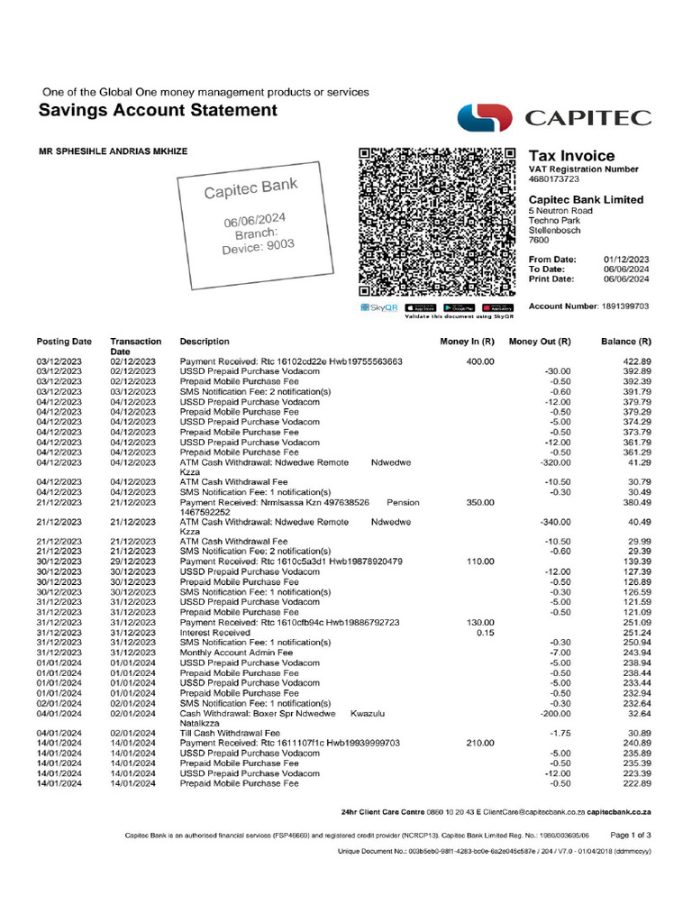 Account Statement 1 Dec 2023 To 6 Jun 2024 | PDF