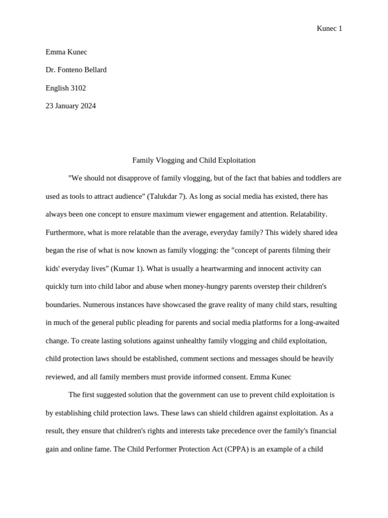 Family Vlogging and Child Exploitation | PDF | You Tube | Social Media