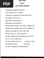 Class 10 Middle Term Splitting Worksheet | PDF