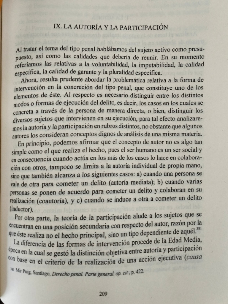 La Autoria y Participación | PDF