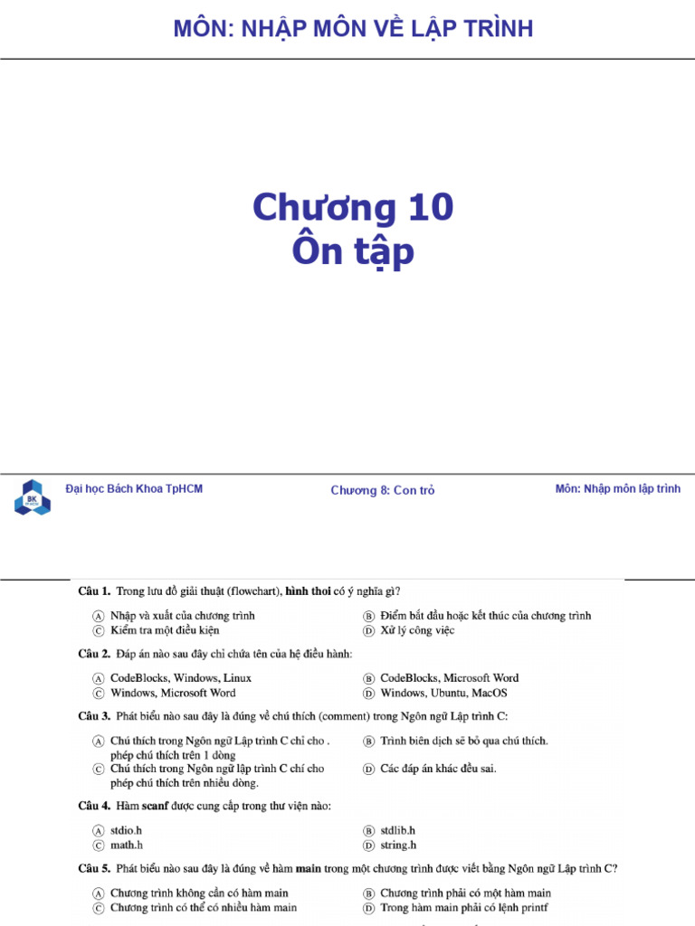 Ch10 - On Kiem tra Cuoi ki (1) | PDF