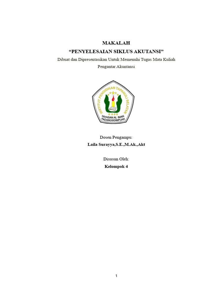Makalah Penyelesaian Siklus Akuntansi Dikonversi | PDF