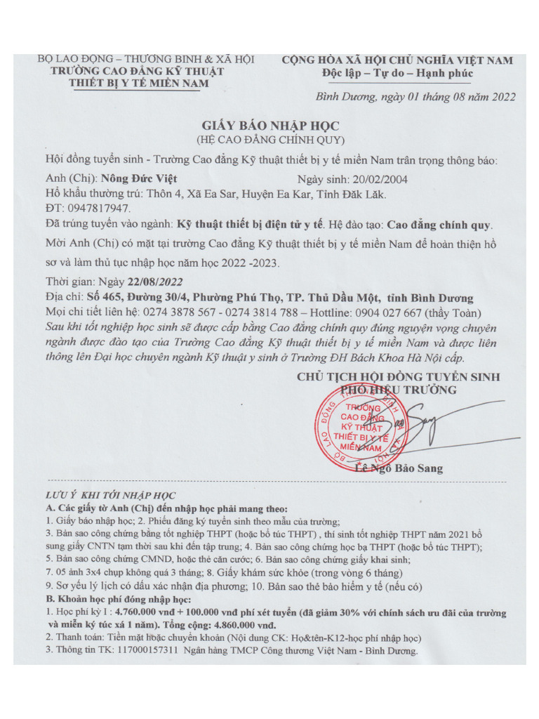 2022_GBNH_Nông Đức Việt_SPMET | PDF