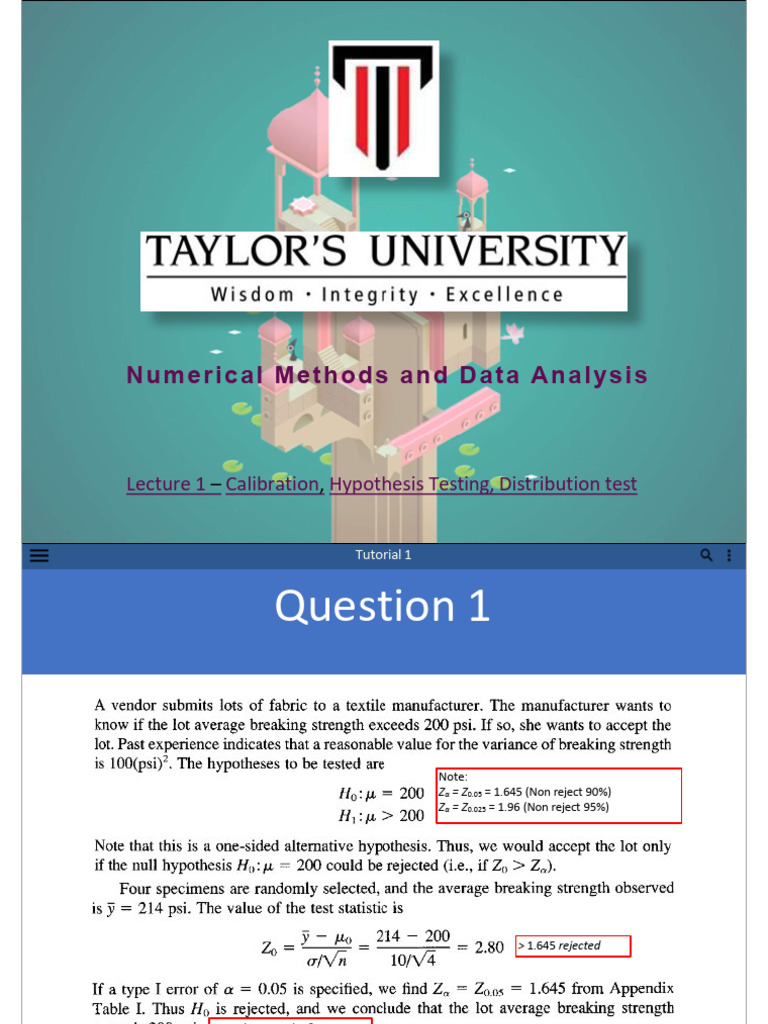 Tutorial 1 Handout. | PDF | P Value | Statistical Inference Tutorial 1 Handout. | PDF | P Value | Statistical Inference