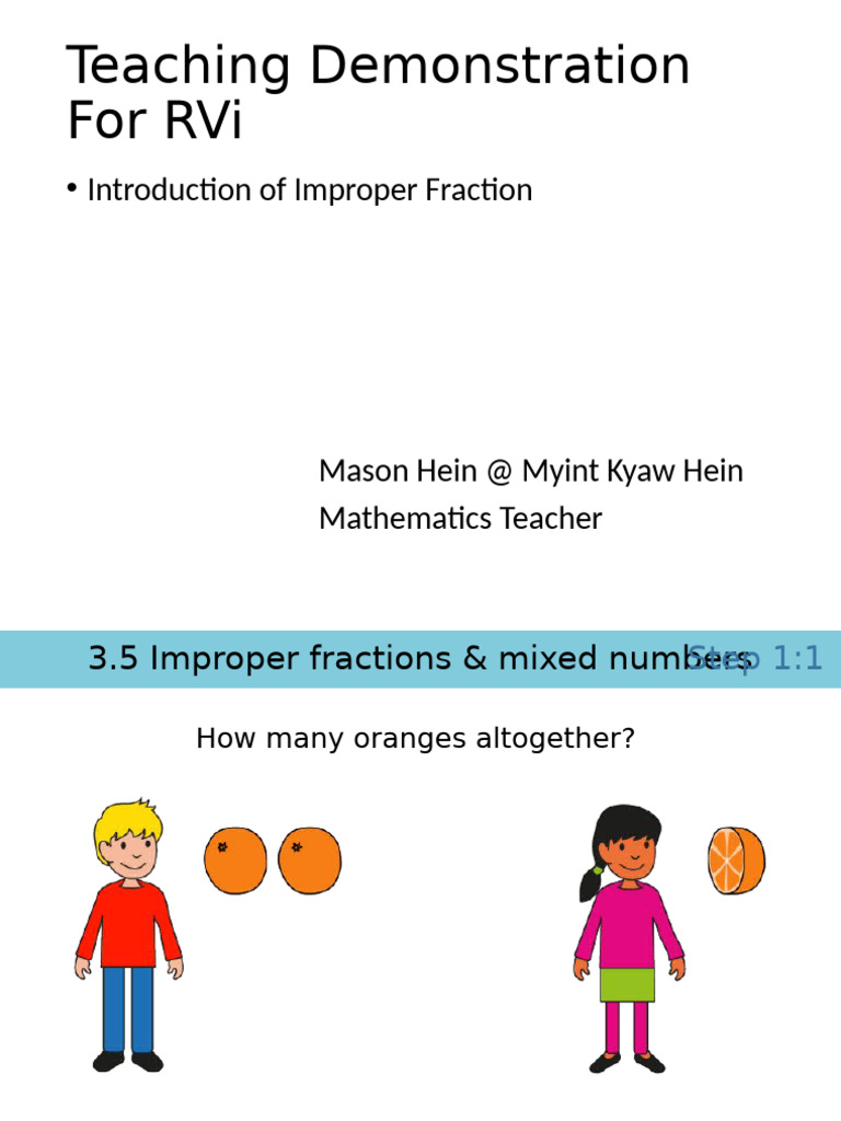 Improper Fraction, Year 5 prsesntation | PDF | Mathematical Objects | Mathematical Concepts