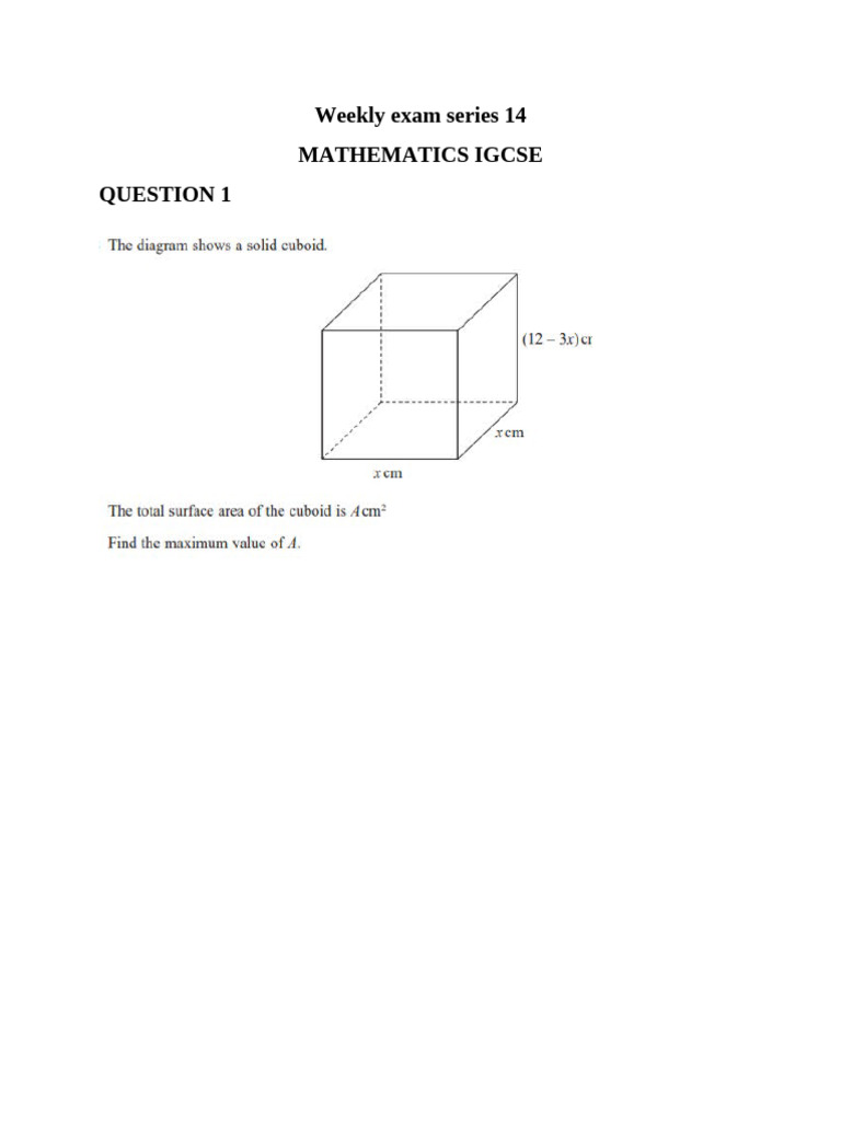 Weekly exam series 14 | PDF