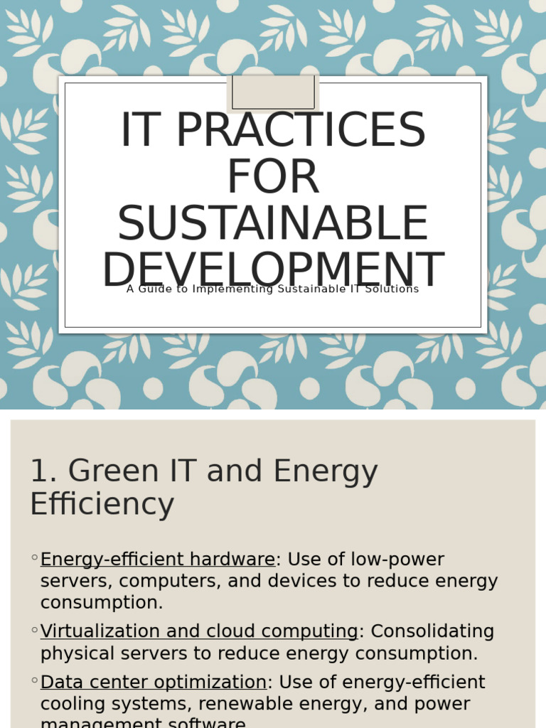 Sustainable IT Practices | PDF