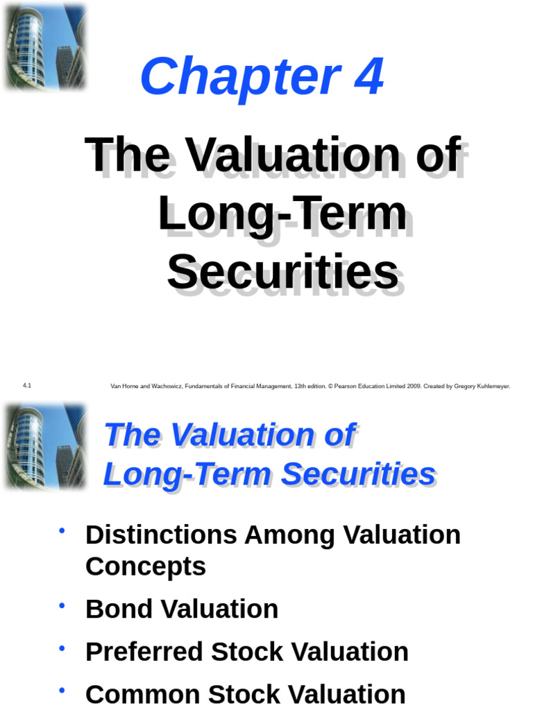 Valuation of Long-Term Securities Guide | PDF | Bonds (Finance ...