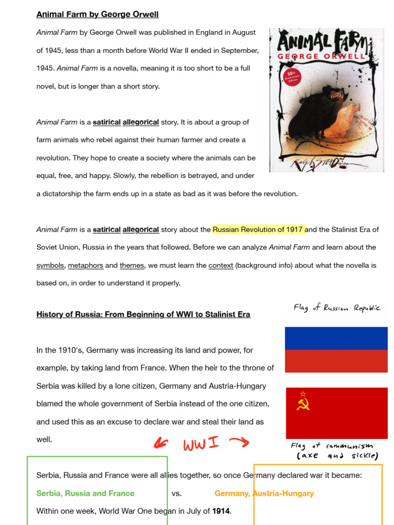 Animal Farm Lecture (Part 1 - Russia) | PDF | Joseph Stalin | Leon Trotsky