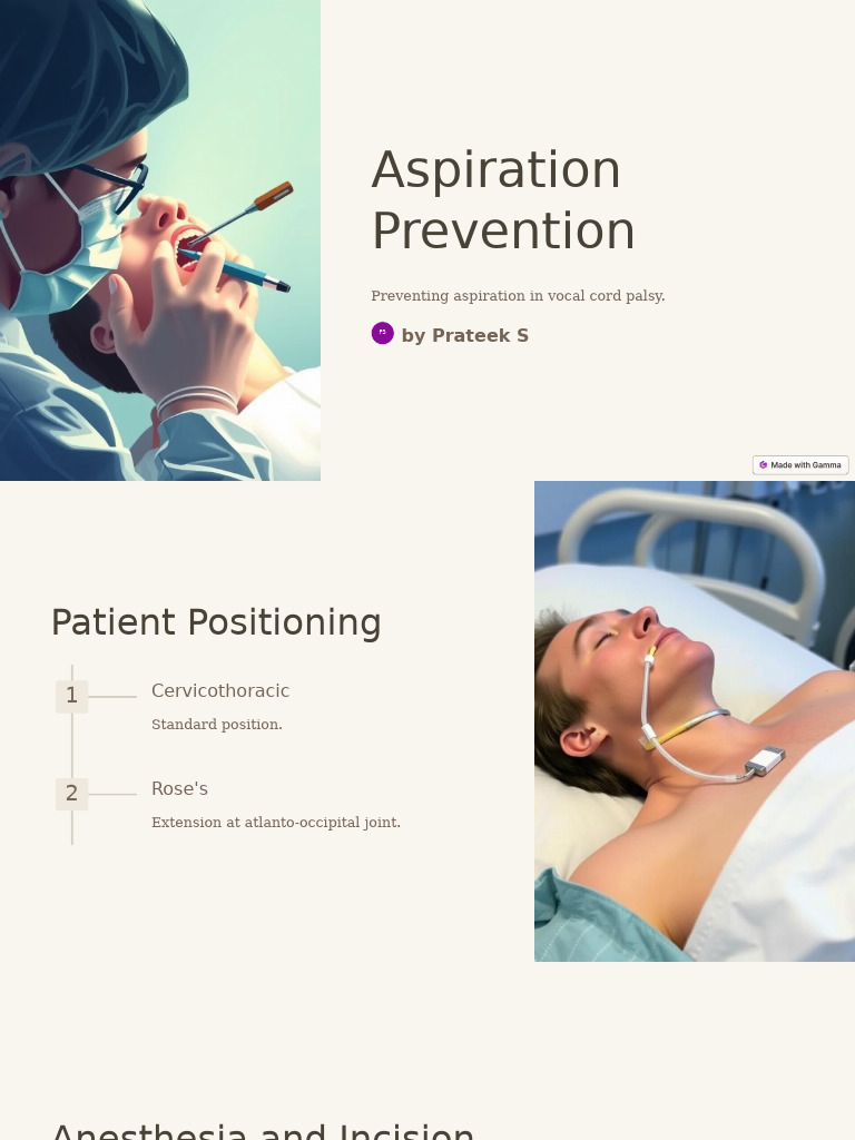 Aspiration Prevention: by Prateek S | PDF