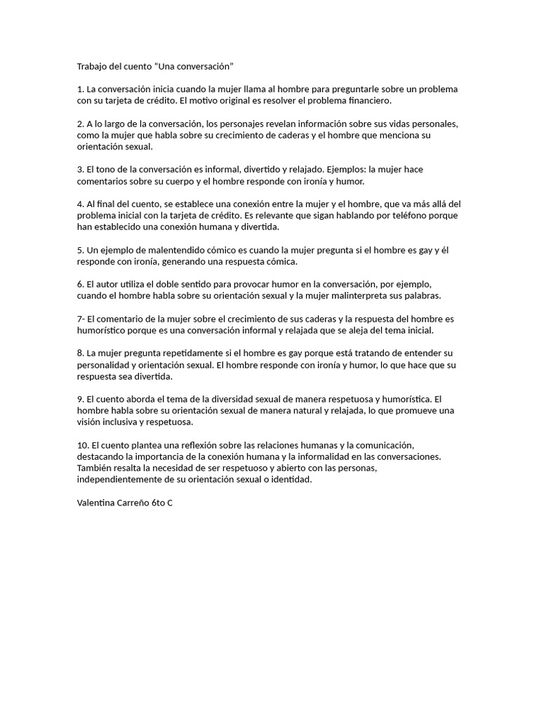 Una Conversacion Carreo | PDF