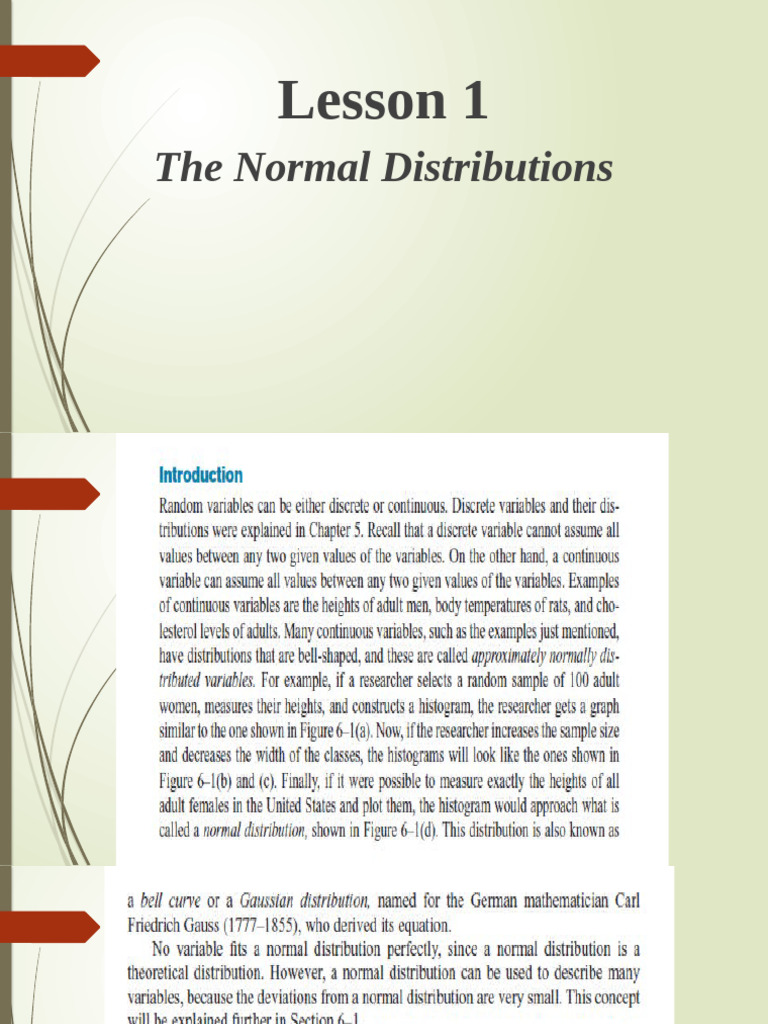 Lesson 1-The Normal Distribution | PDF