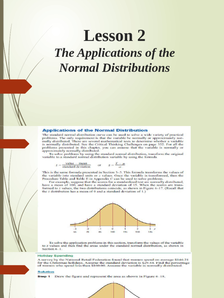 Lesson 2-Applications of The Normal Distributions | PDF