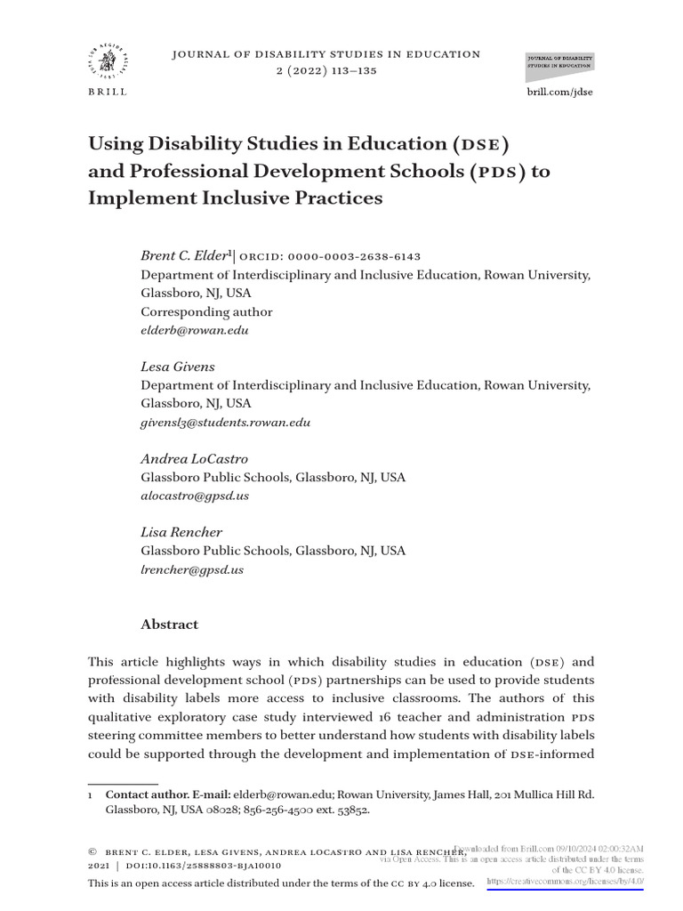 Using Disability Studies in Education (Dse) | PDF | Inclusion (Education) | Special Education