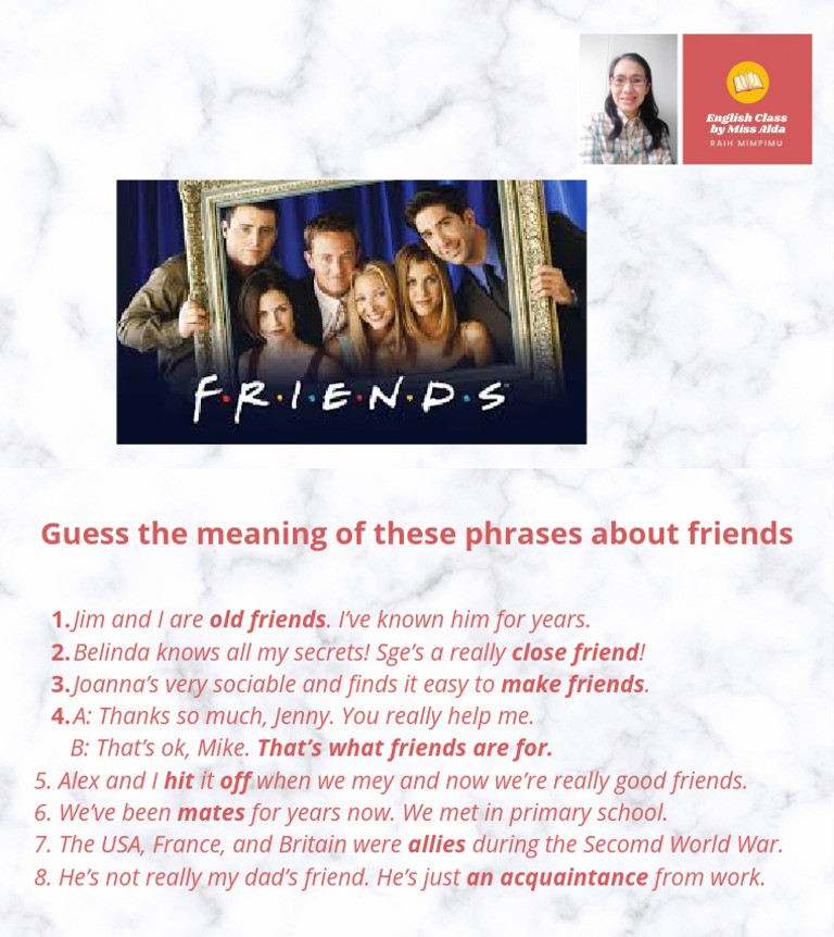 Guess The Meaning of These Phrases About Friends | PDF