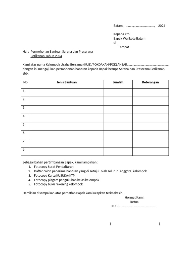 Form Proposal Sederhana | PDF