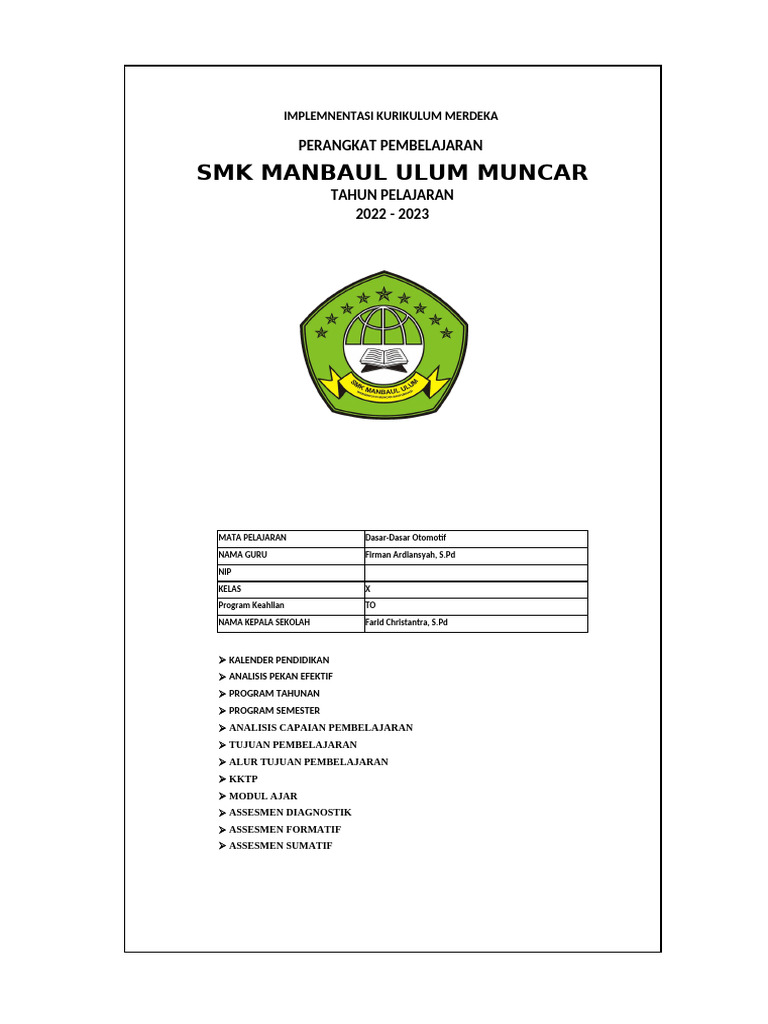 Perangkat22 - CP-TP-ATP-Modul Ajar X CP 5 OTO Firman FIX | PDF