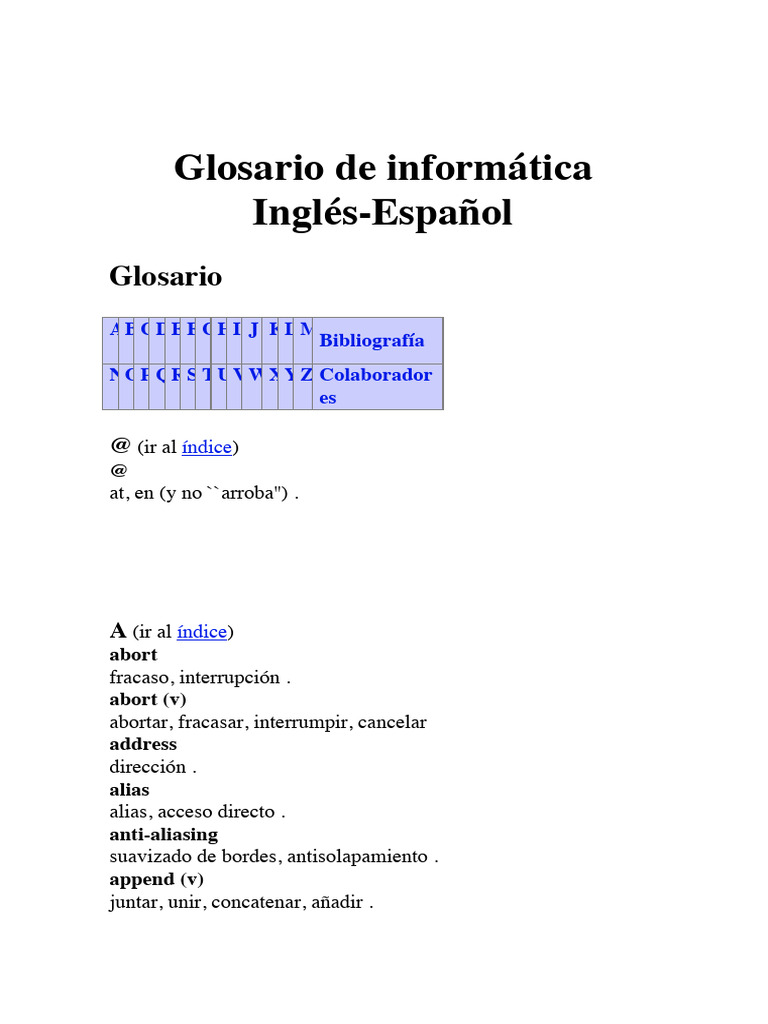 Glosario Informático Inglés-Español | PDF | Archivo de computadora | Transport Layer Security