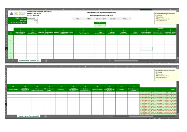 Formato 607 para Imprimir | PDF