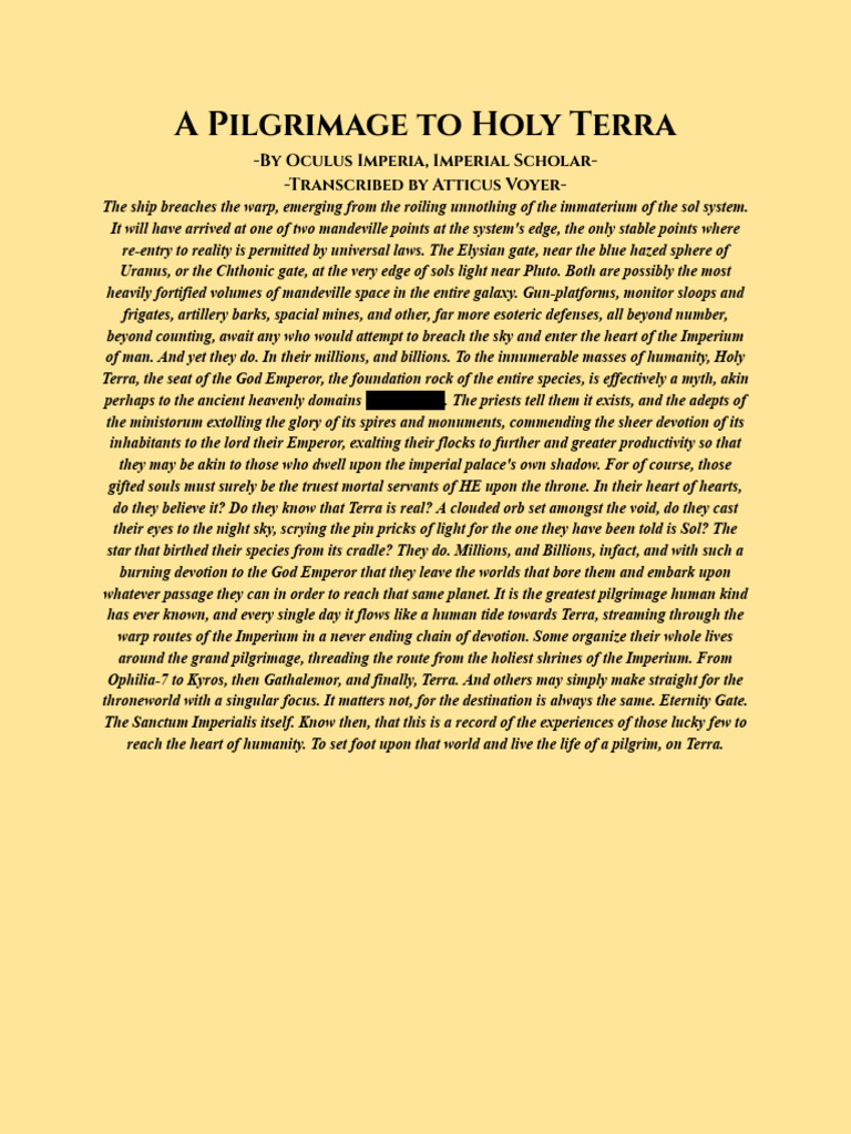 A Pilgrimage To Holy Terra | PDF