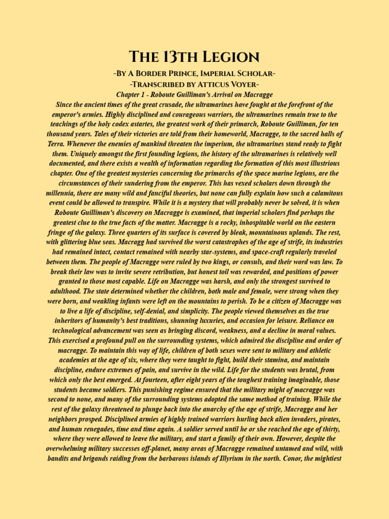 The 13th Legion, The Ultramarines | PDF