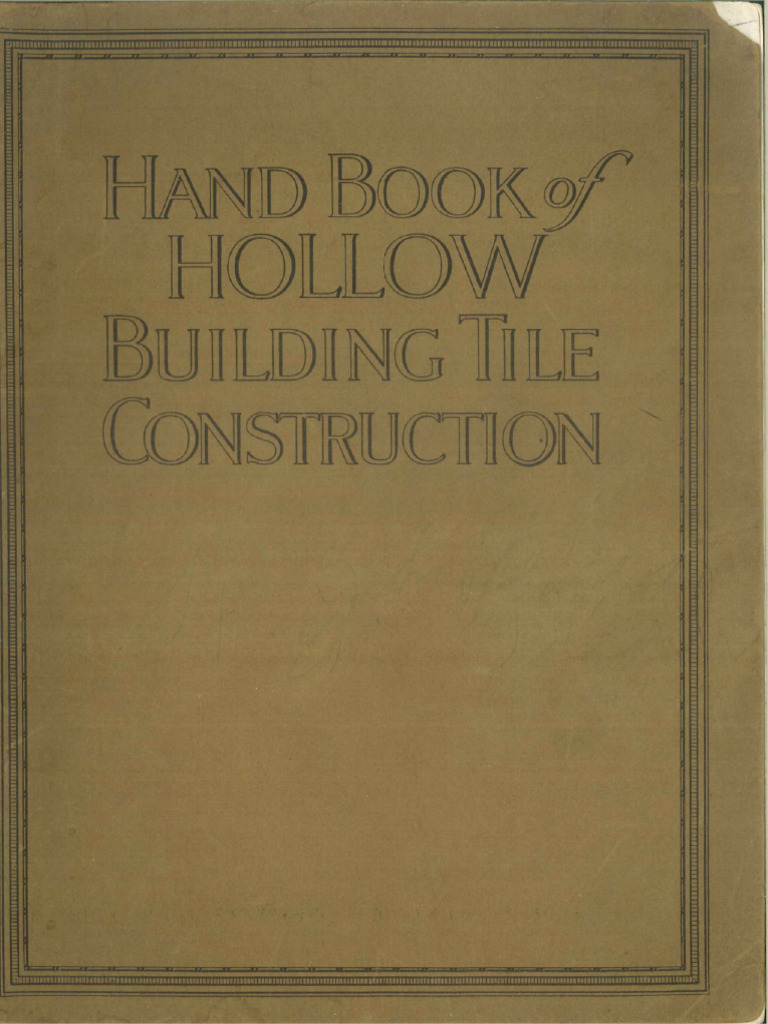 Handbook of Hollow Building Tile Construction | PDF