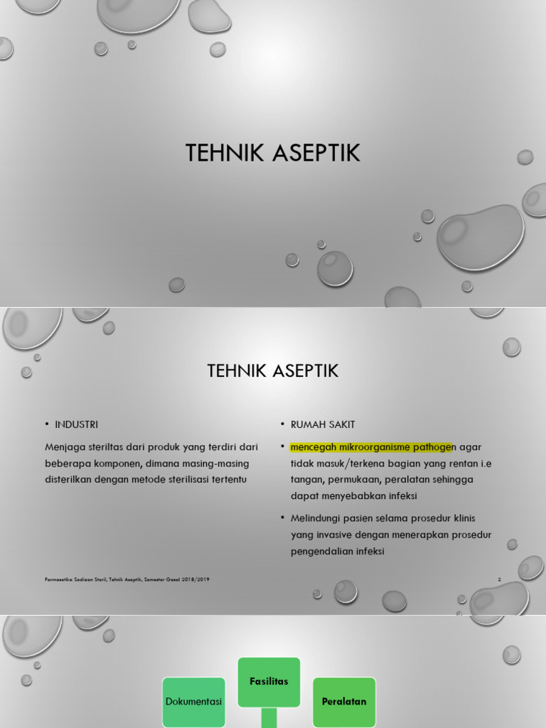 11 Tehnik Aseptik - Industri Dan Rumah Sakit 2018 | PDF