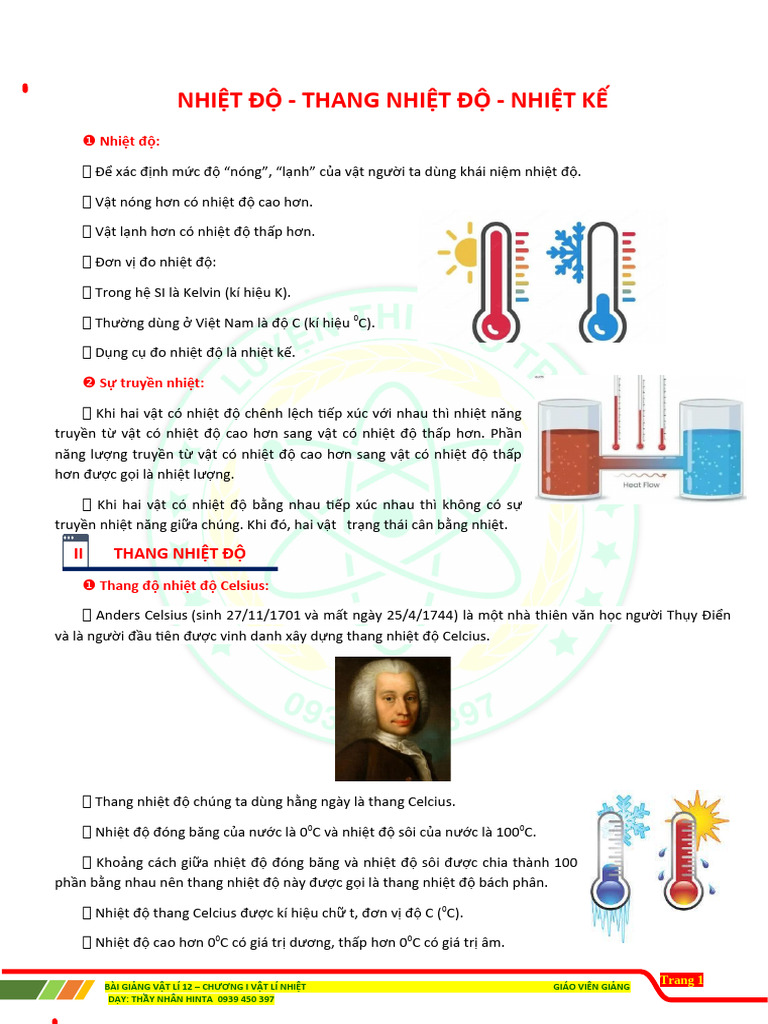 Bài 3. Nhiet Do. Thang Nhiet Do. | PDF