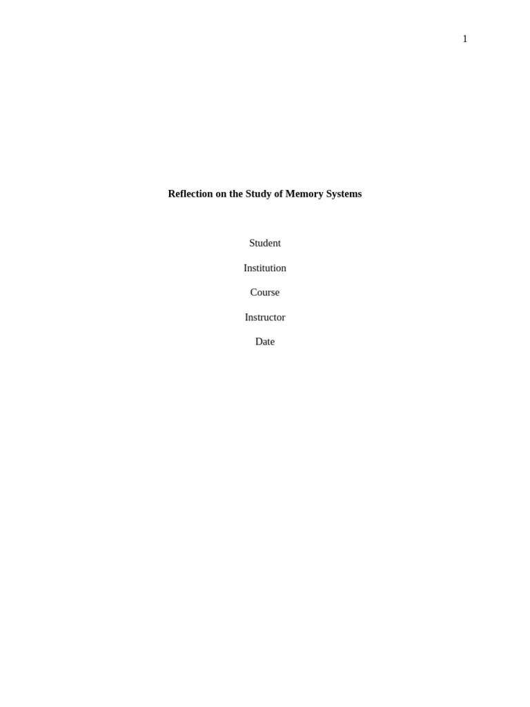 Reflection On The Study of Memory Systems | PDF | Memory | Mind