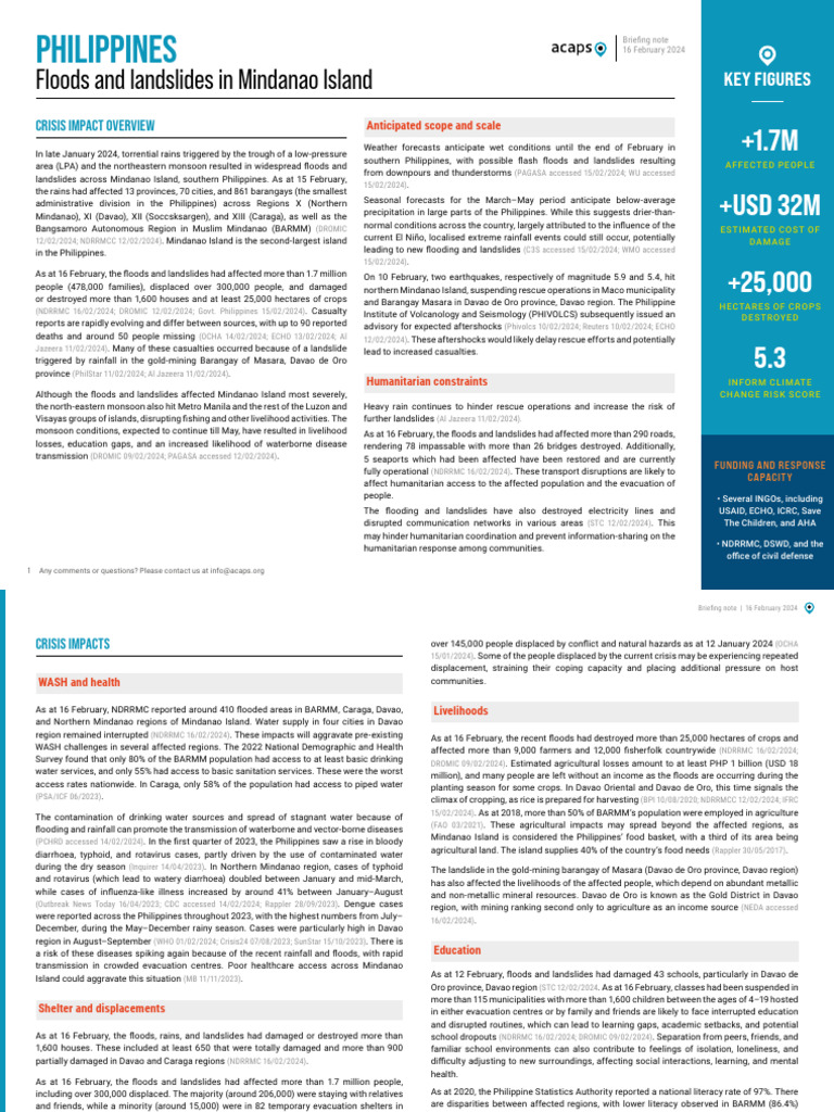 Mindanao Floods: Crisis Overview | PDF | Flood | Deforestation