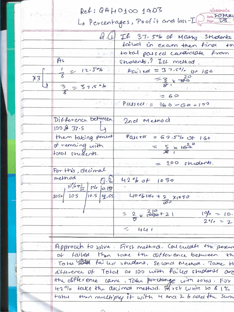 Percentages Part 1 Pdf