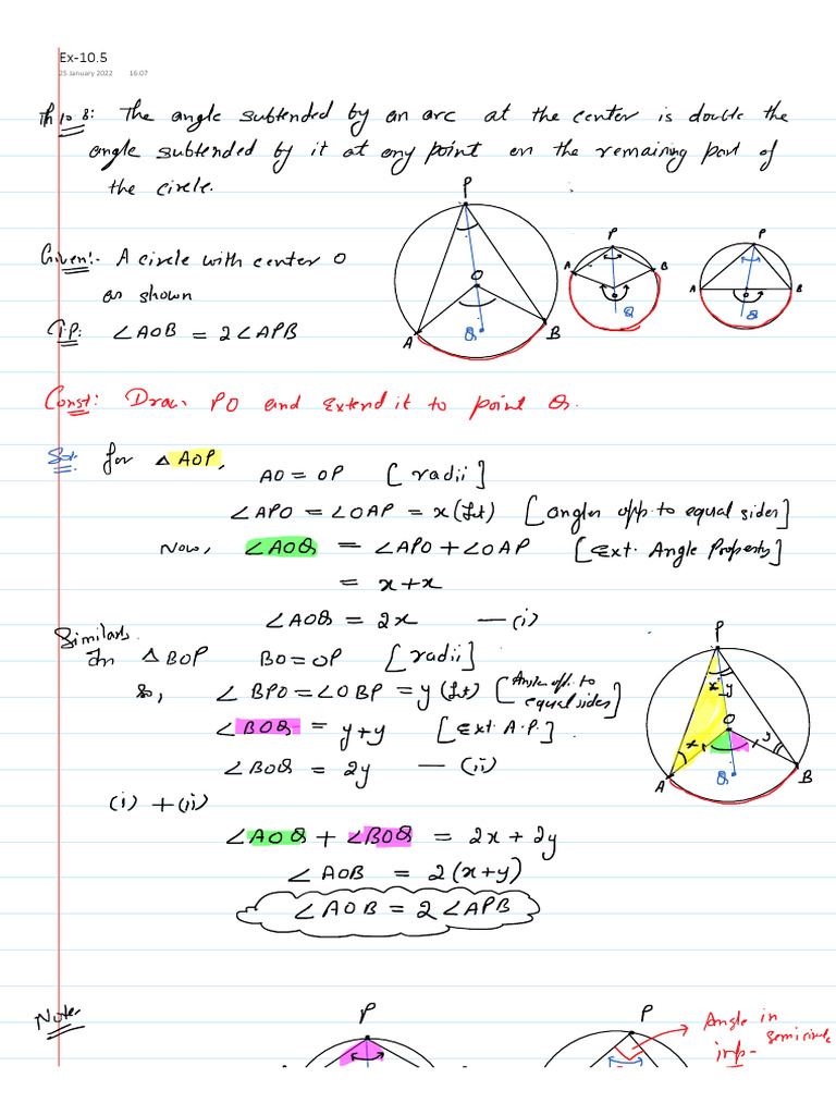 Ex 10.5 Theorems | PDF