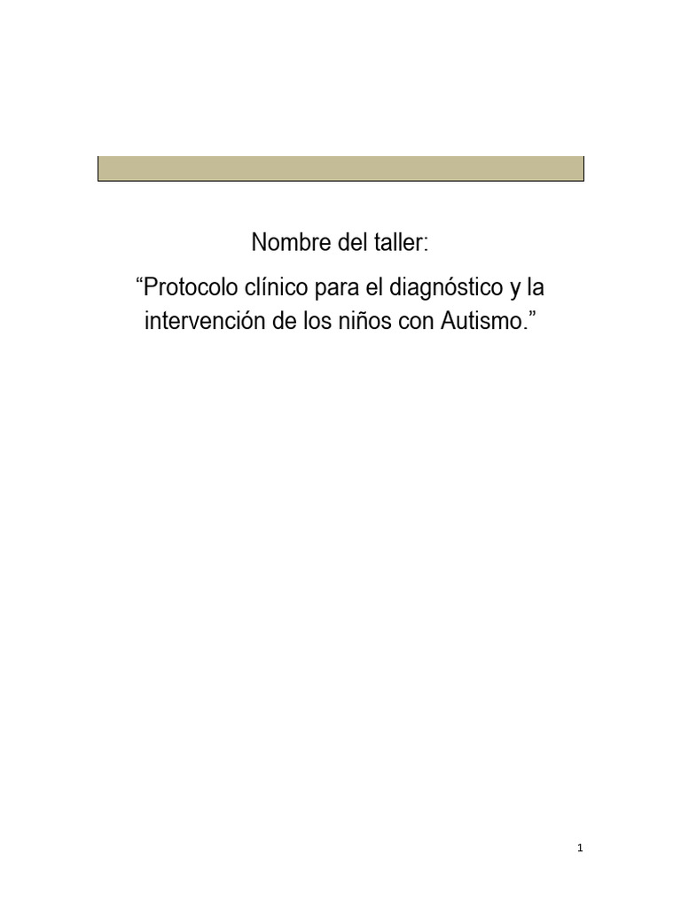 Protocolo Clínico para Autismo Infantil | PDF | Neurona | Espectro autista