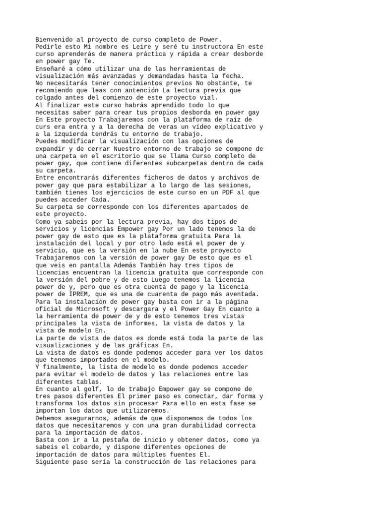 Fundamentos de Power BI - Transcript | PDF | Archivo de computadora | Software