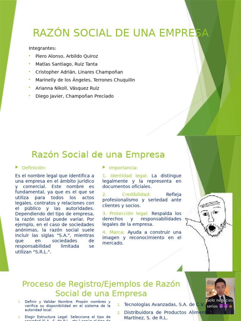Razón Social: Definición y Registro Empresarial | PDF | Marketing ...