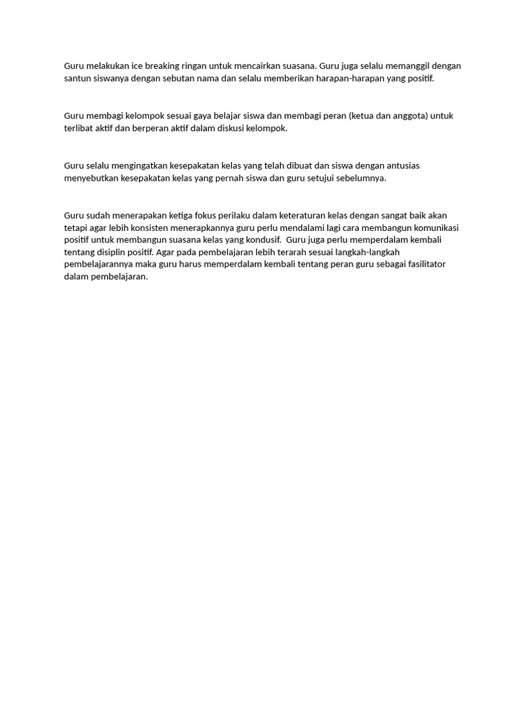 Observasi - Guru Melakukan Ice Breaking Ringan Untuk Mencairkan Suasana ...