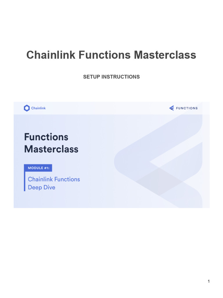 (Notes Doc #1) Chainlink Functions Deep Dive - Setup | PDF | Software ...