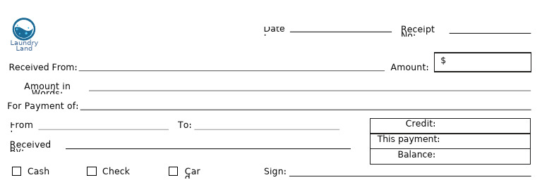 Laundry Payment Receipt Template | PDF