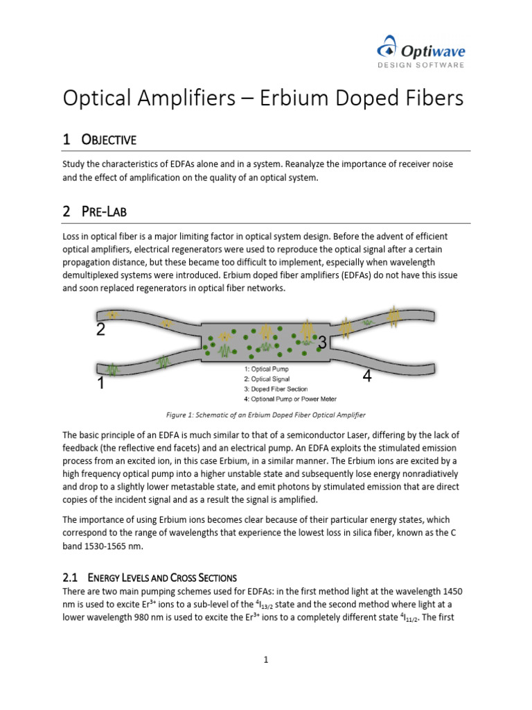 Lab6 Optical Amplifiers Erbium Doped Fibers Questions | PDF | Optics ...