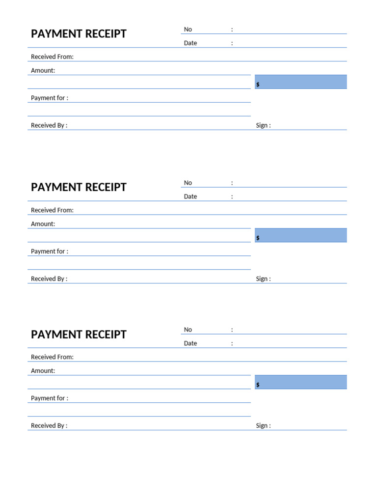 Payment Receipt Template | PDF